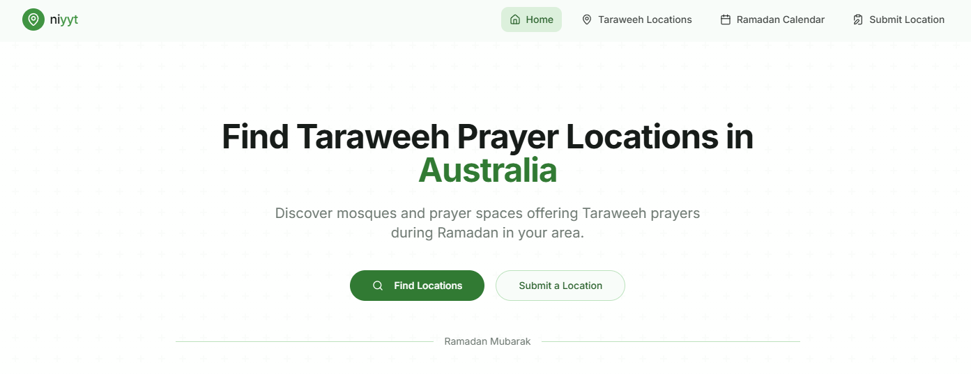 niyyt | Find Ramadan Prayer Locations